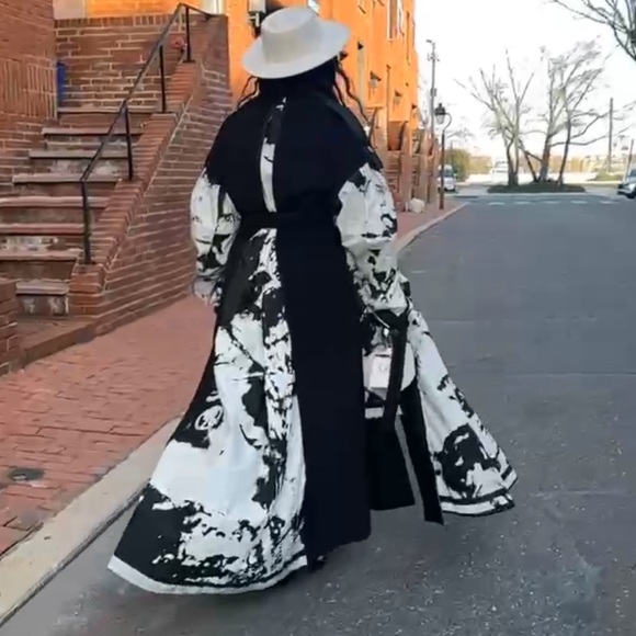 maison blanche | Jackets & Coats | Maison Blanche Blak White Long ...